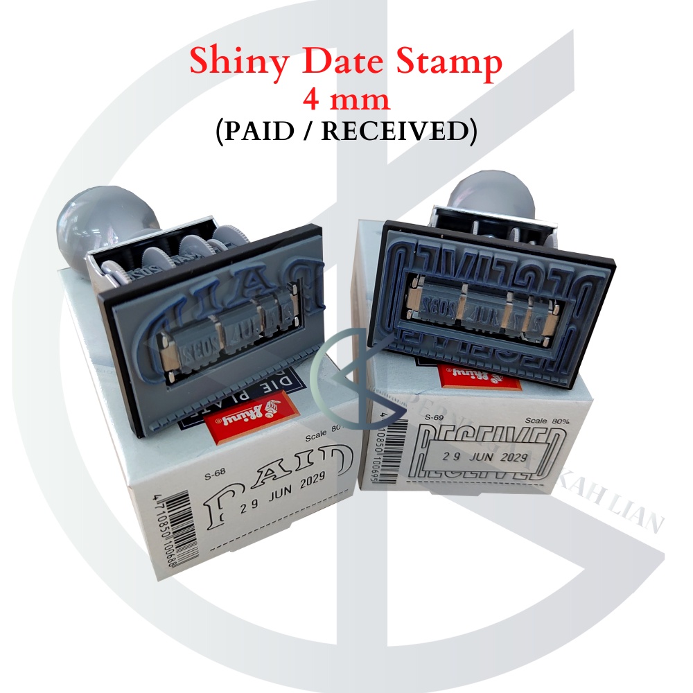 Shiny Date Stamp / Dater Stamp / Paid Received Adjustable Date Chop Stamp Cop ( PAID S-68 ...