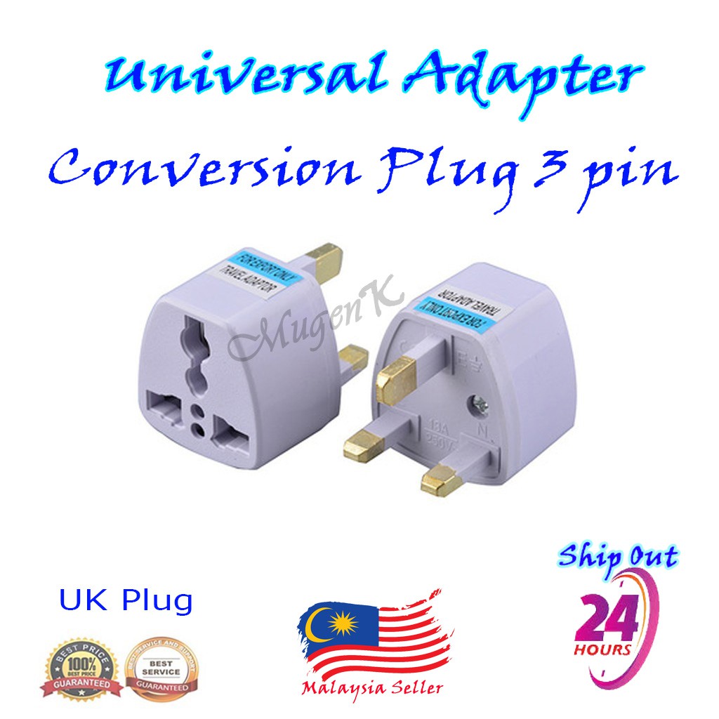 (Ready Stock) 3 Pin Conversion Plug Universal Adapter British Socket ...