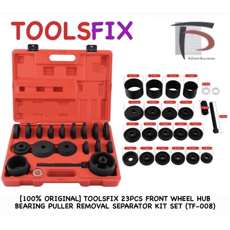 [100% ORIGINAL] TOOLSFIX 23PCS FRONT WHEEL HUB BEARING PULLER REMOVAL ...