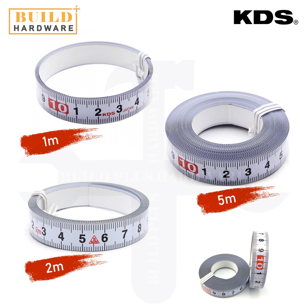 KDS Setting Measuring Tape 1M/2M/5M Right Hand Read | Stick-On Tape Measure self-adhesive Pita ...