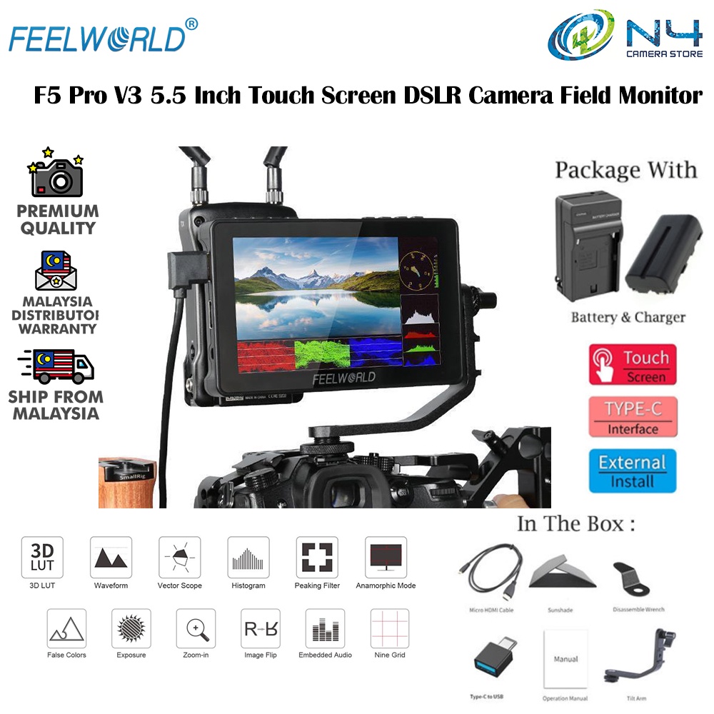 FEELWORLD F5 Pro V4 & F5 Pro V3 F5 V2 Touch Screen DSLR Camera Field ...