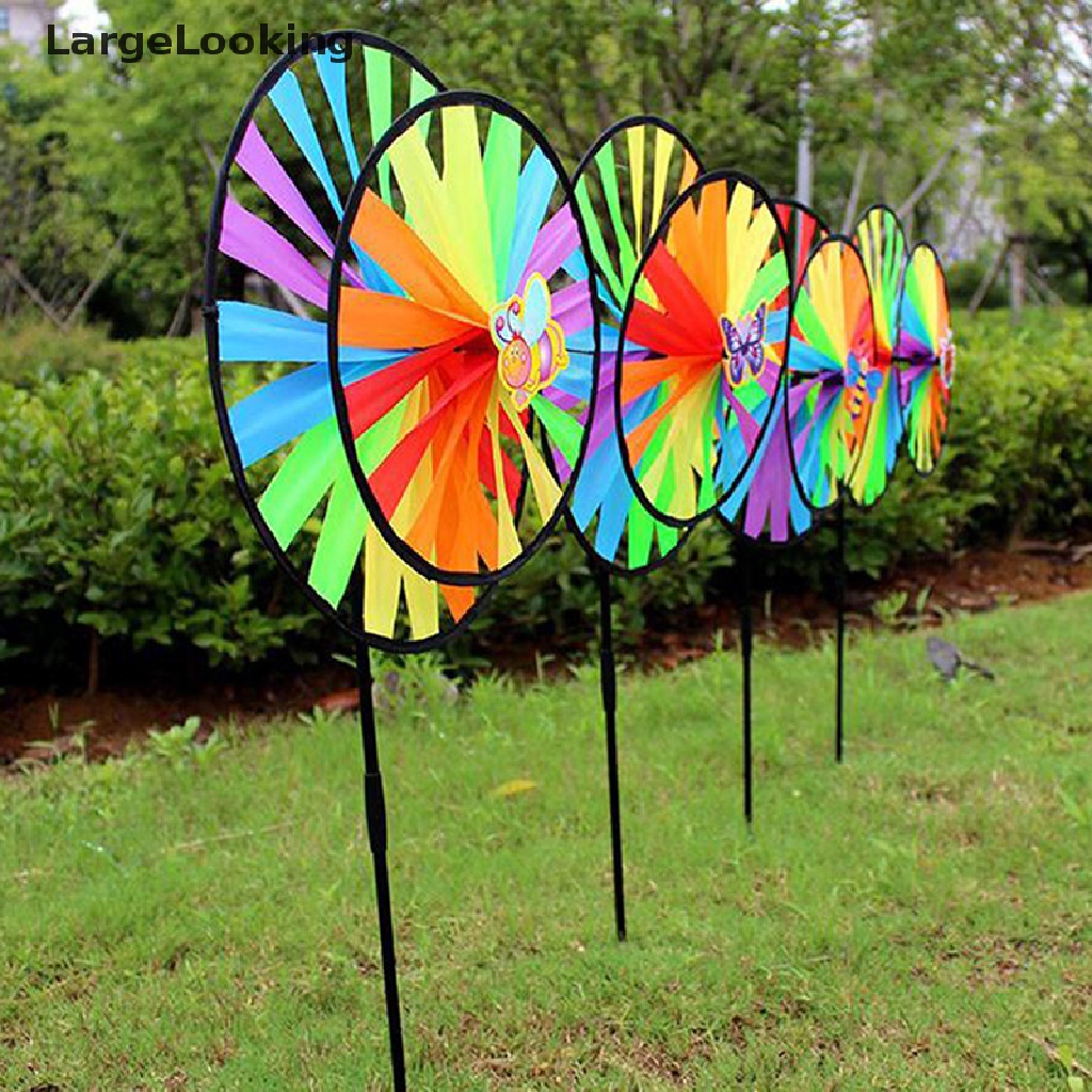 [LargeLooking] Double Layer Colorful Wheel Windmill Wind Spinner Kids ...