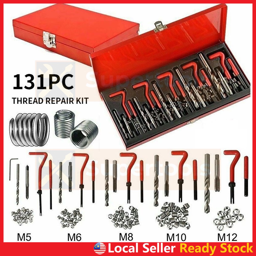 Thread Repair Kit M5/M6/M8/M10/M12 Drill Bit Helicoil Threaded Insert ...