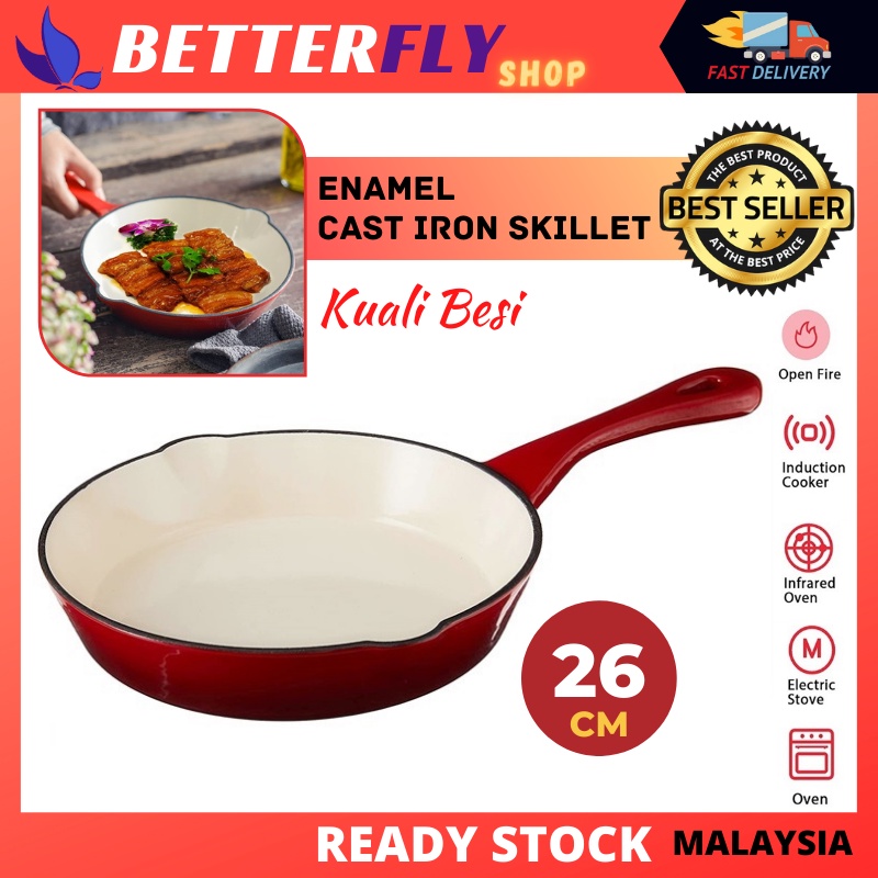 🔥NEW!!! 🔥 KUALI BESI | Enameled Cast Iron 26 CM Enameled Coated Solid ...