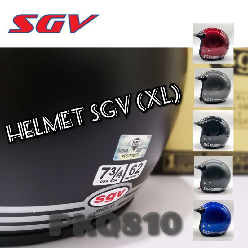 ADA SIRIM ‖ HELMET SGV 62 SIZE XL SPECIAL BIG SIZE 62CM MATT BLACK GREY ...