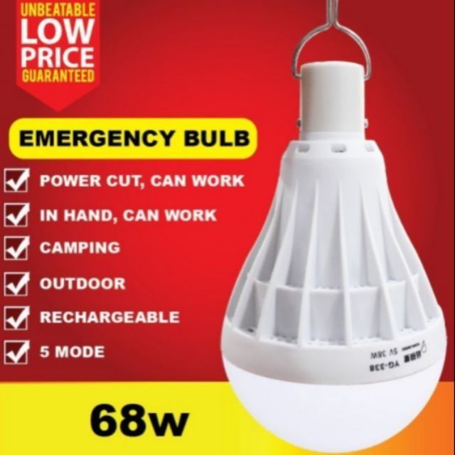 68W Rechargeable LED Bulb / Lampu Pasar Malam | Shopee Malaysia