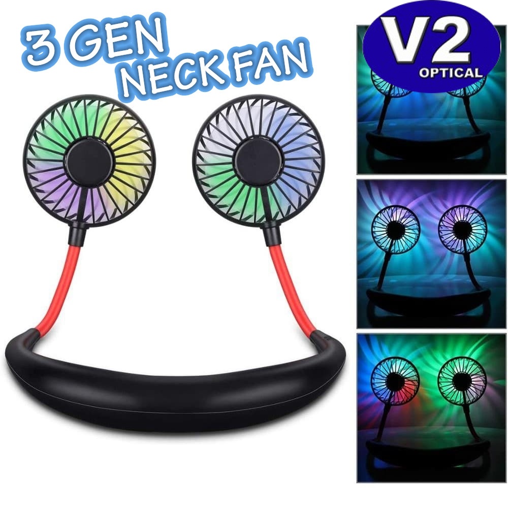 3-GEN Neck Fan 7 BLADE WITH LED Adjustment Portable Sport Hand Mini ...
