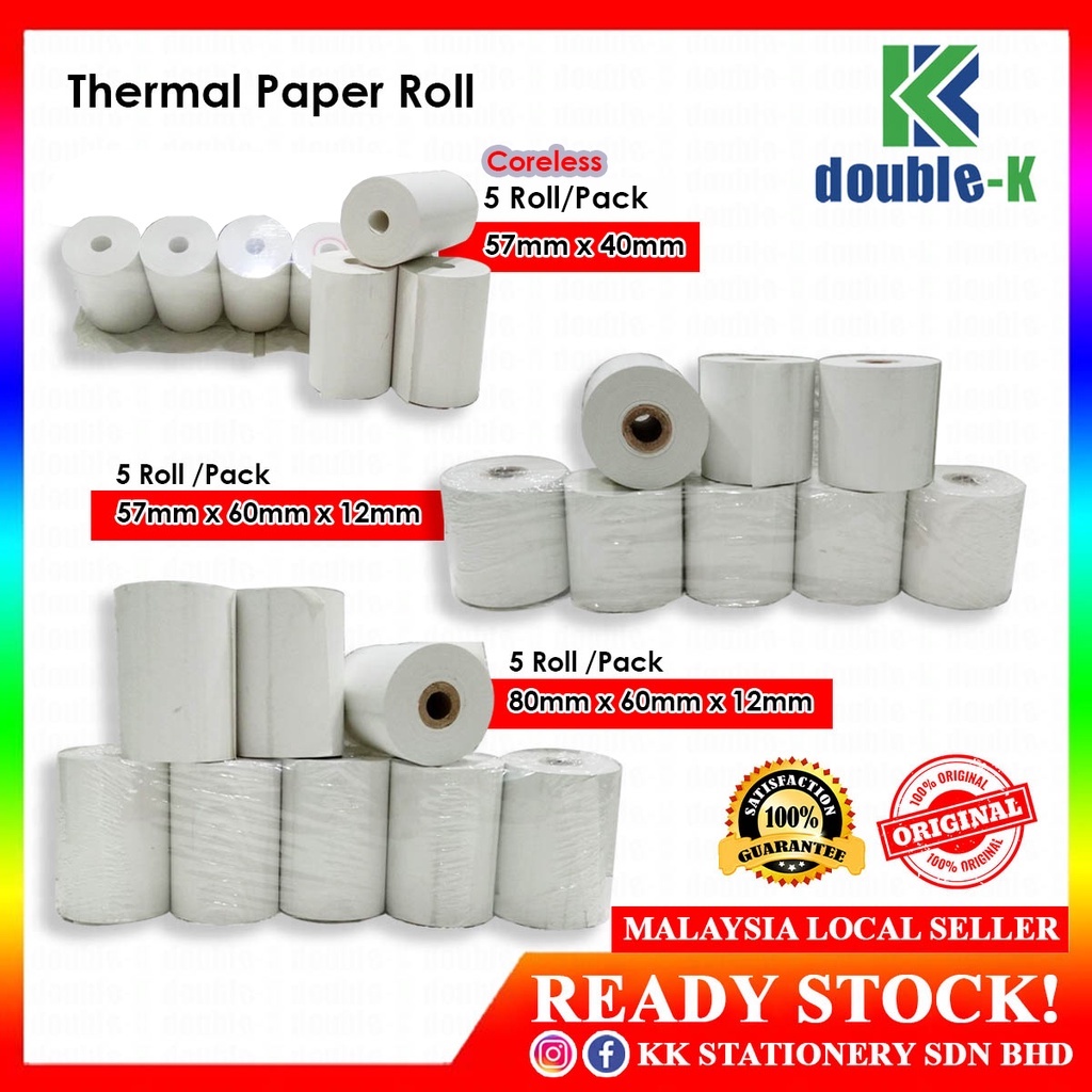 Thermal Paper Roll/Cash Roll 57mm/80mm - (10 roll/pack) RM11.50 - RM20 ...