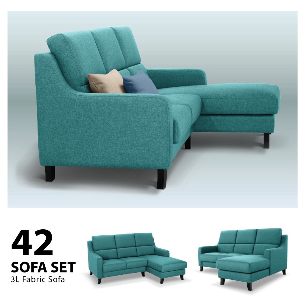 SET SOFA 3 TEMPAT DUDUK & BANGKU/SOFA SET/3L FABRIC SOFA/LIVING ROOM ...