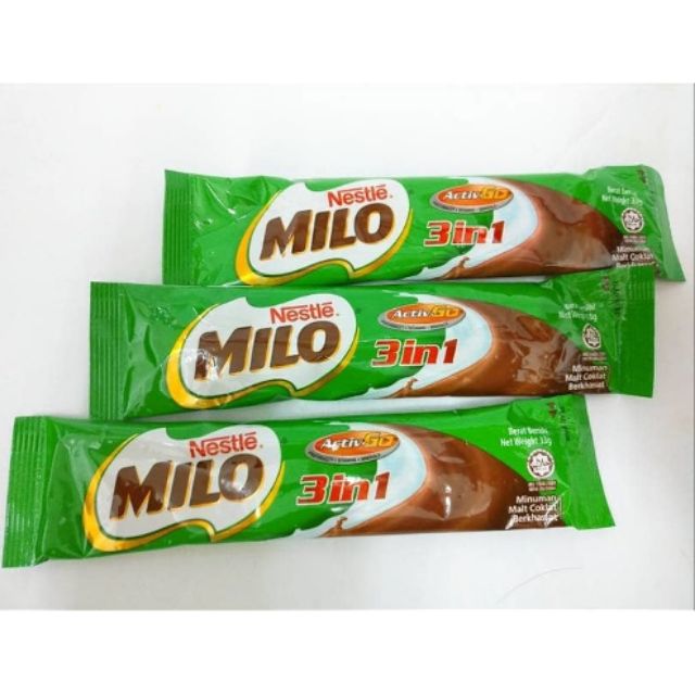 Nestle MILO 3 In 1 Activ-Go (33g x 1pcs) | Shopee Malaysia