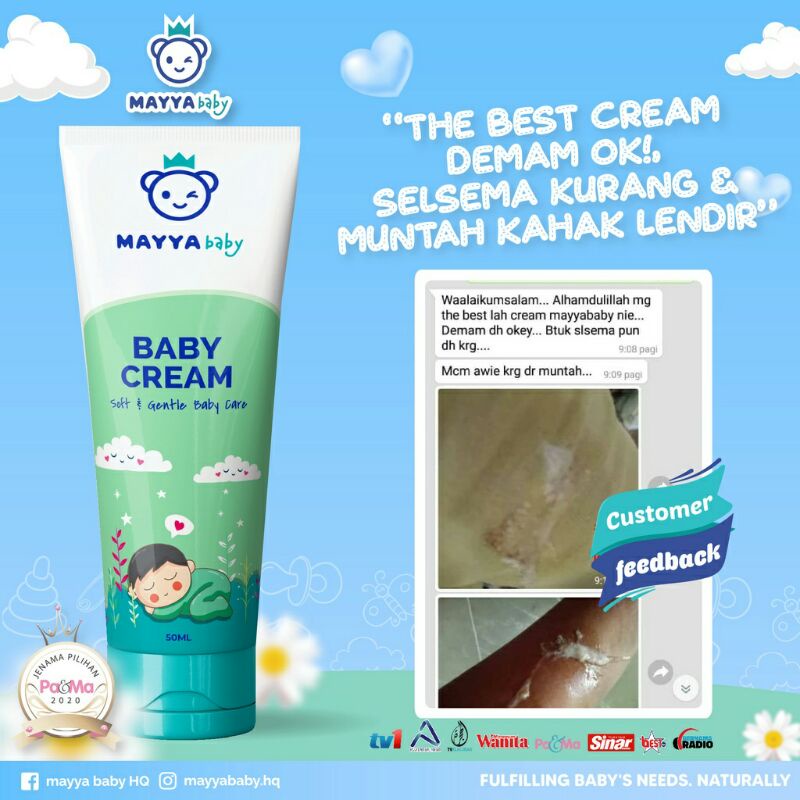 Mayya Baby Cream Soft & Gentle Baby Care 50ml | Shopee Malaysia