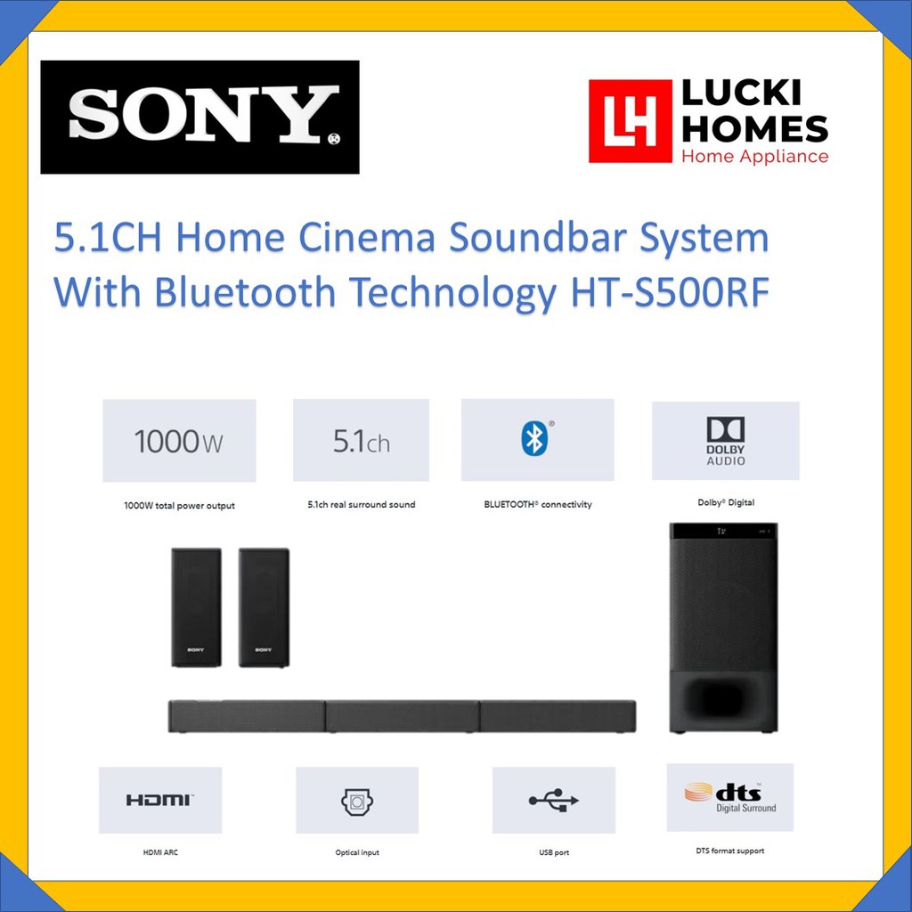 Sony 5.1ch Home Cinema Soundbar System with Bluetooth® technology | HT ...