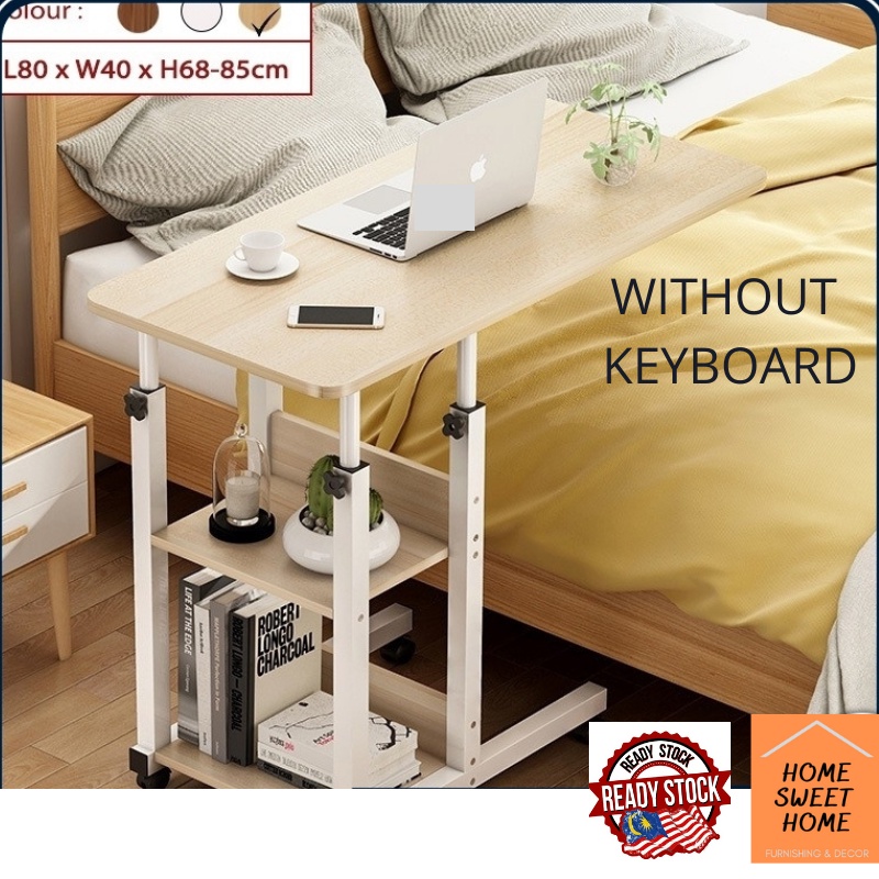 HSH Adjustable Bed Side Table / Sofa Side Table With Wheels / Meja Tepi ...