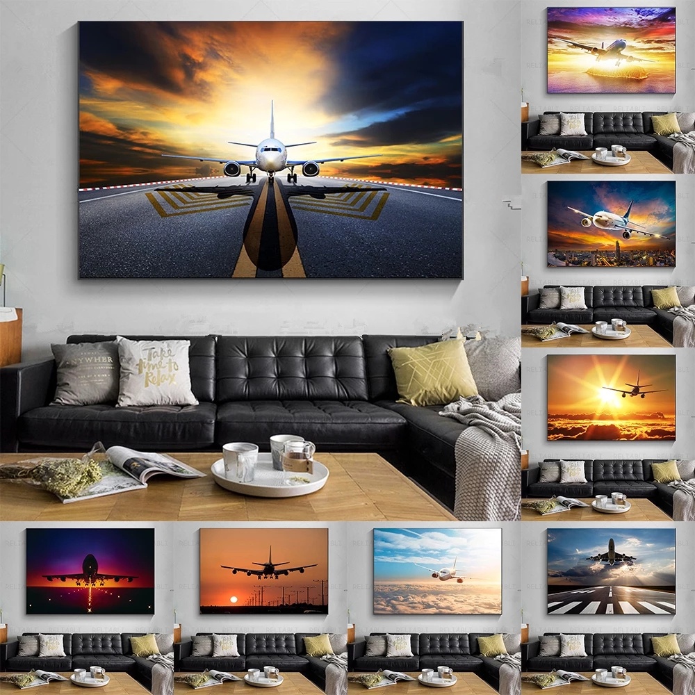 Frameless Aircraft Wall Pictures Airplane Posters and Prints Industrial ...
