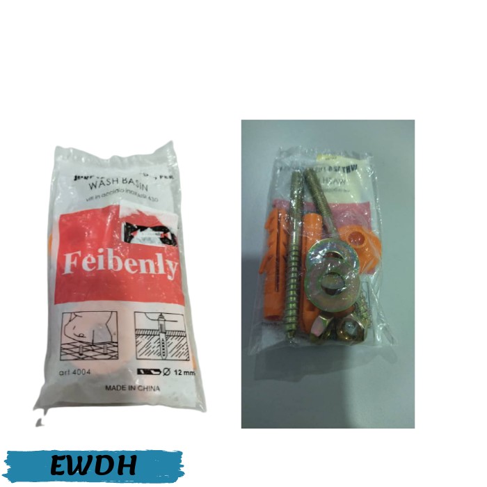 WASH BASIN SCREW SET WITH NUT AND WALL PLUG BATHROOM ACCESSORIES (RAEDY ...