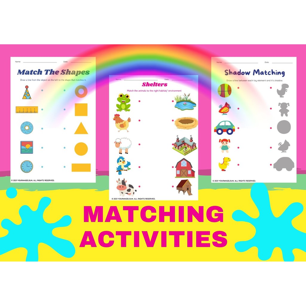 [010] Printable Matching Worksheets | Shopee Malaysia