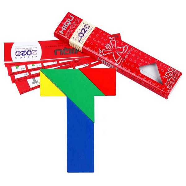 T Word Puzzle Tangram Wooden Brain Teaser Puzzle Intellectual Kids ...