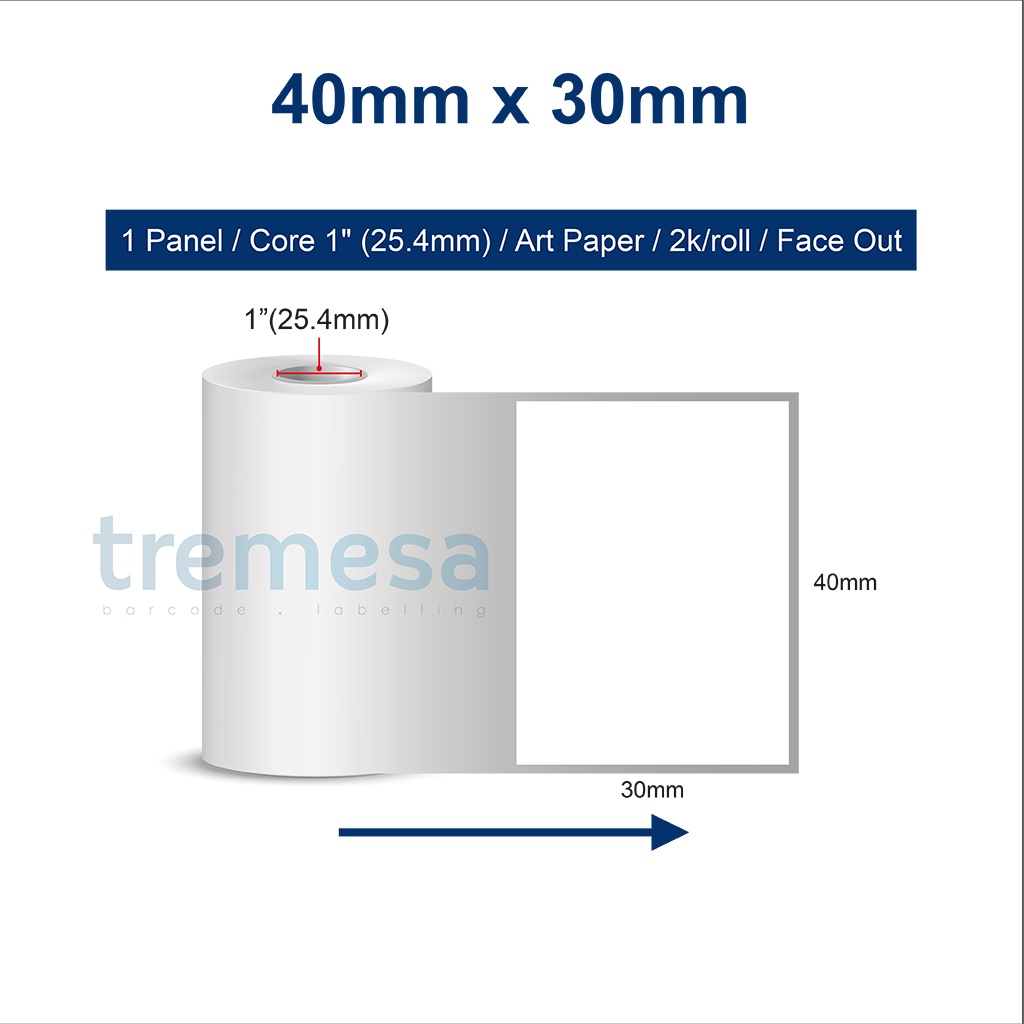 Barcode Label Art Paper 25x25 30x32 35x15 35x25 40x30 50x30 85x50 ...