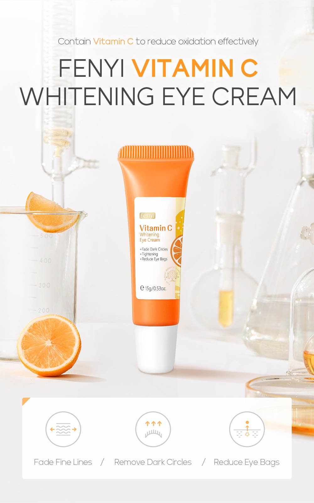 Fenyi Vitamin C Brightening Eye Cream Fade Eye Bag Smooth Wrinkle Panda ...