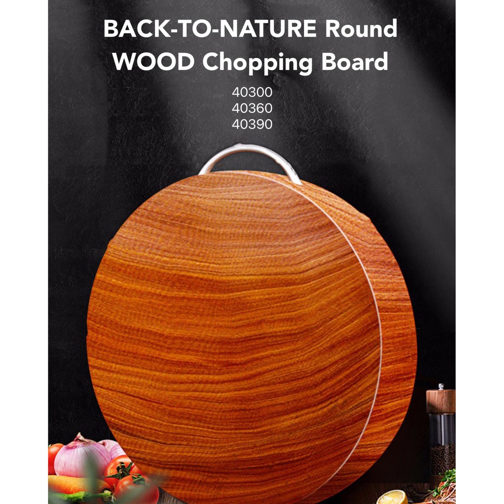 Back-To-Nature Round WOOD Chopping Board (40300, 40360, 40390) | Shopee ...