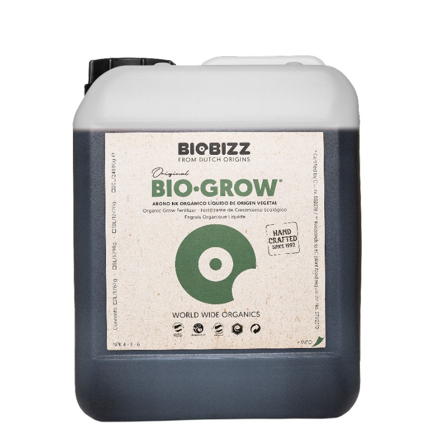 BioBizz Bio-Grow 5 Litres (Grow & Bloom Organic Fertilizer, NPK 4-3-6 ...
