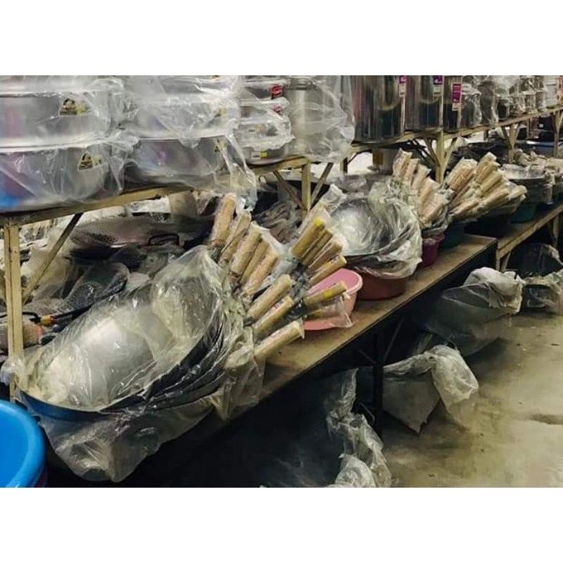 Kuali Besi/kuali tomyam /kuali tangkai kayu/kuali masak panas Stainless ...