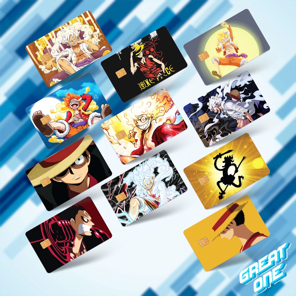 One Piece Luffy Gear 5 4 3 2 1 Zoro Wanted Anime ATM Bank Sticker Card ...