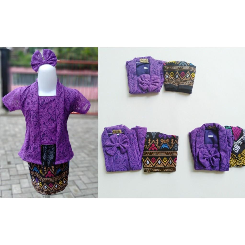 UNGU KUTUBARU CHILDREN'S KEBAYA DARK PURPLE AGE 10 YEARS / NEWBORN ...