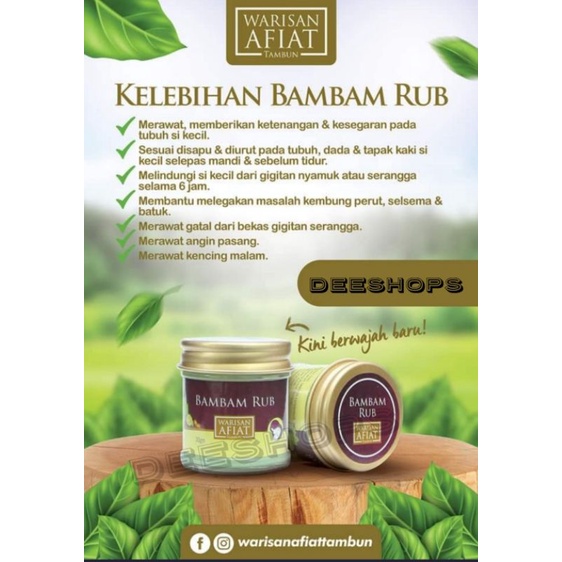 BamBamRub(Balm Herba Warisan Afiat) | Shopee Malaysia