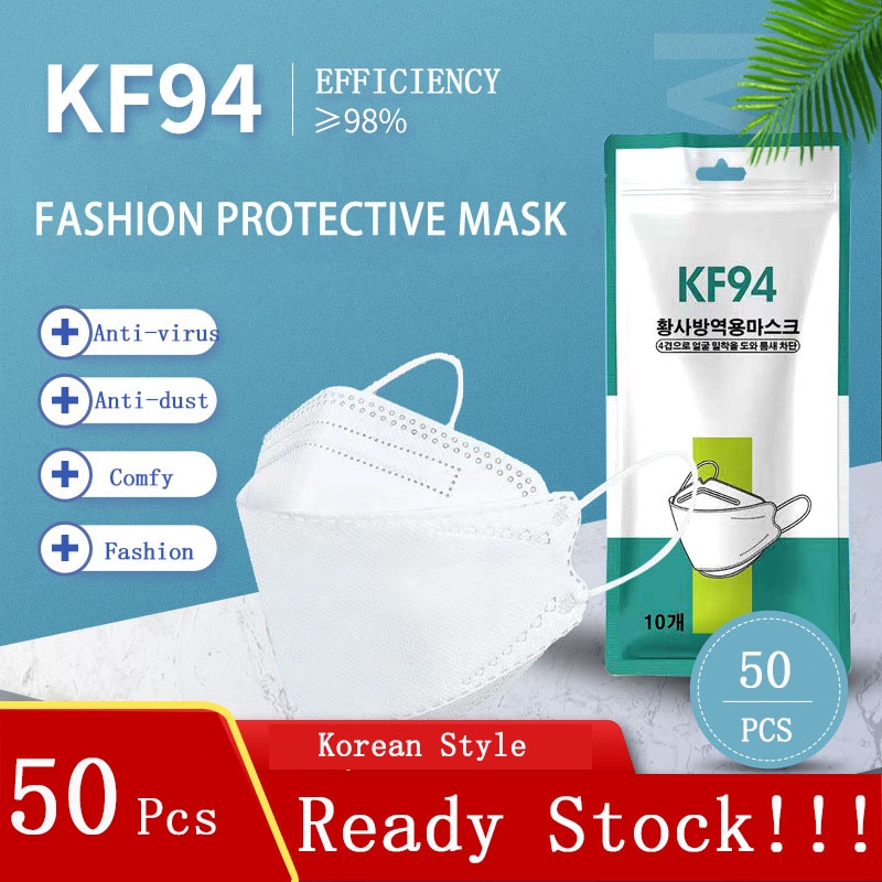 🔥Ready Stock🔥 KF94 Mask 50Pcs Korea Adult Earloop Mask 4ply Fish Type ...