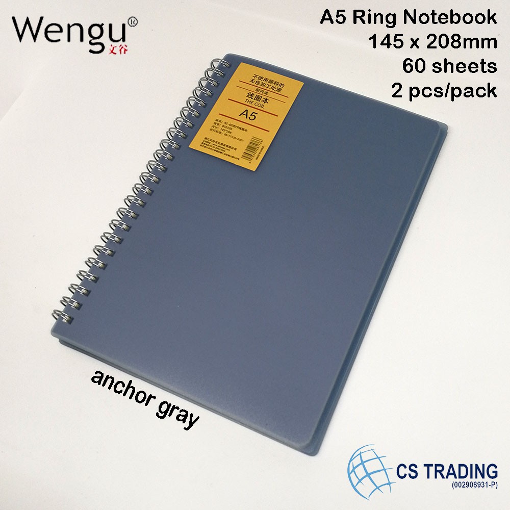 Pack of 2: A5 PVC Hardcover Ring Notebook / Notepad / Writing Pad ...