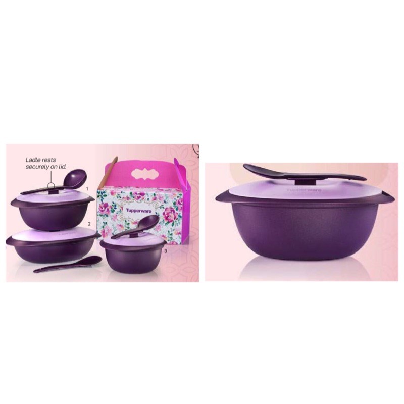 Tupperware Purple Royale Serveware set + pp (4pcs) | Shopee Malaysia