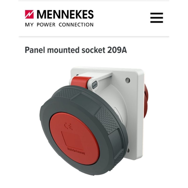 Mennekes Panel Mounted Socket Model 209A, 63A 5P 415V IP67. | Shopee ...