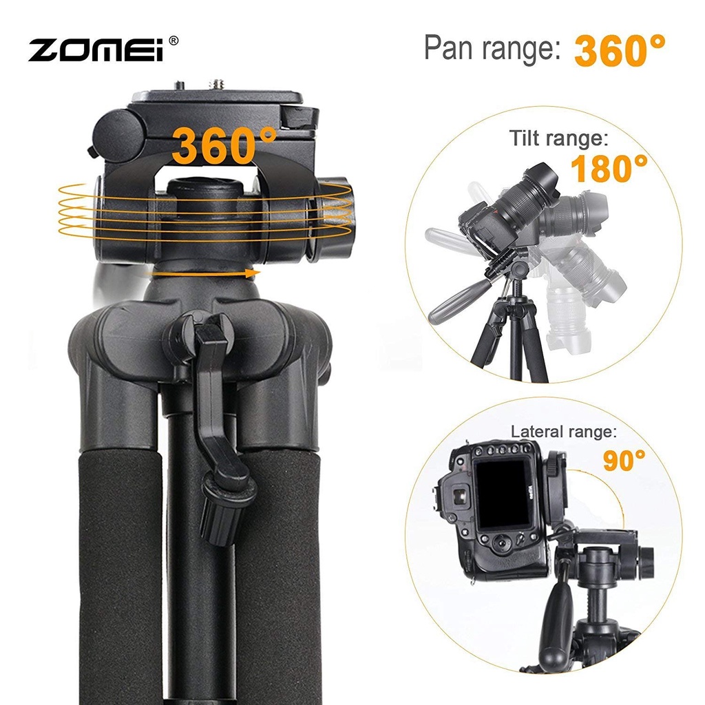⭐FREE CLIP HOLDER⭐ Aluminum Zomei Q111 Tripod Stand Portable Camera ...