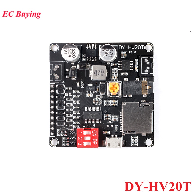 Voice Playback Module MP3 Music Player UART I/O Trigger Amplifier Board ...