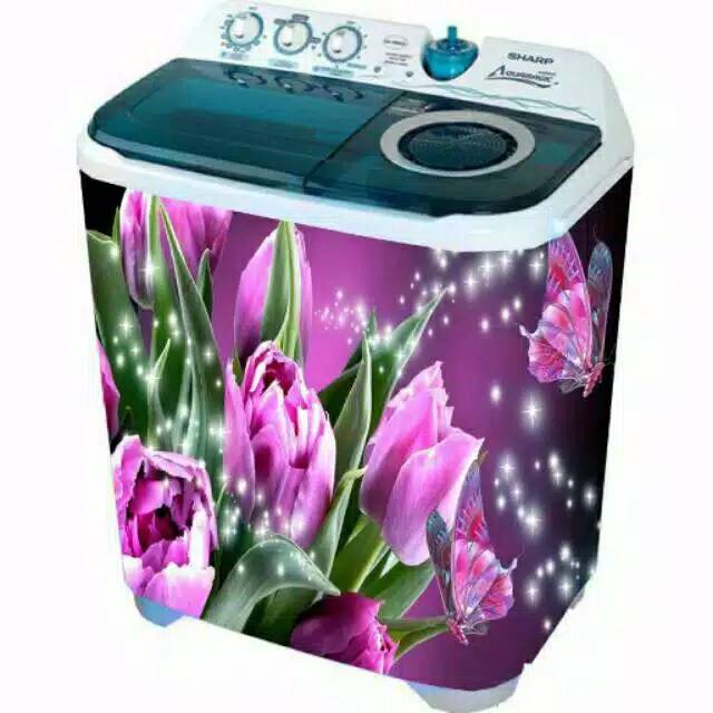 MESIN Full body washing machine stickers for 1 and 2 tubes with floral ...