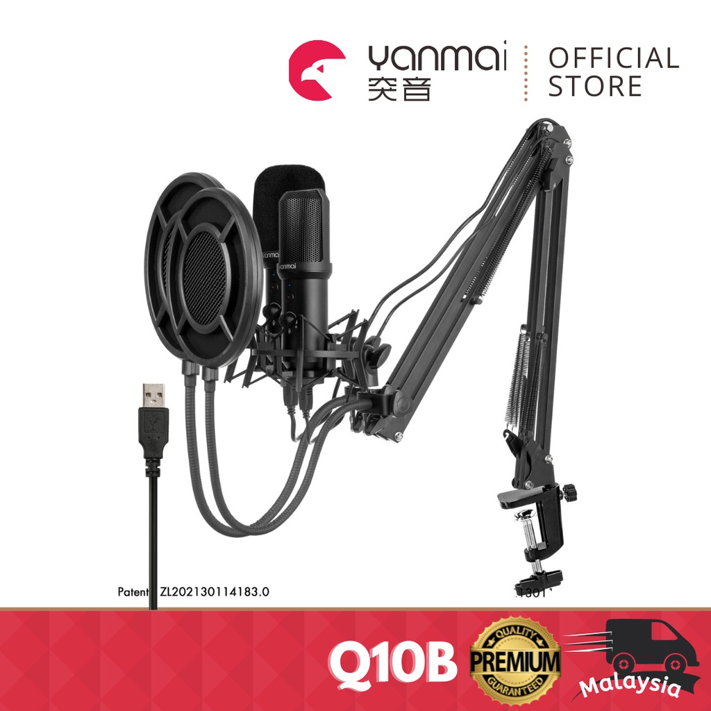 Yanmai Professional Streaming Microphone Kit Q10B (USB) | Shopee Malaysia