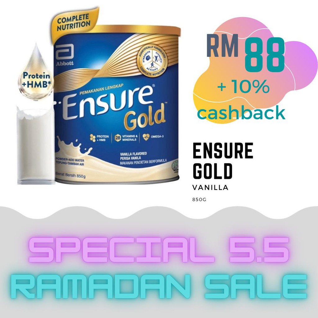 Ensure Gold Vanilla / Wheat 850g | Shopee Malaysia