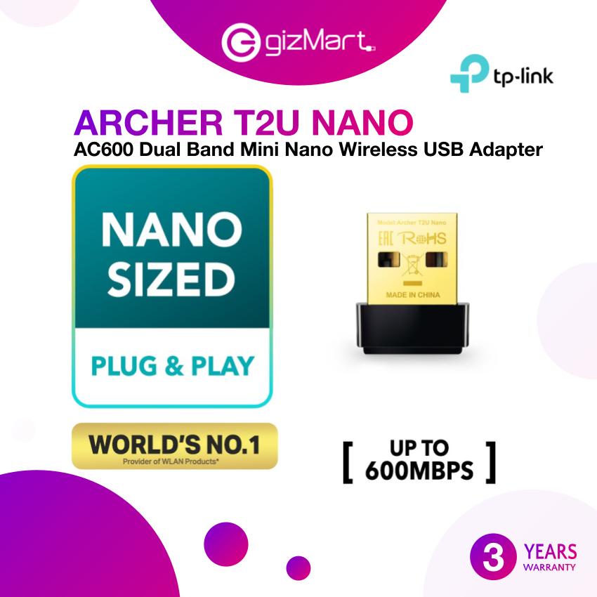 TP-Link Archer T2U Nano AC600 ( 5GHz + 2.4GHz ) Wireless Mini Nano Dual ...