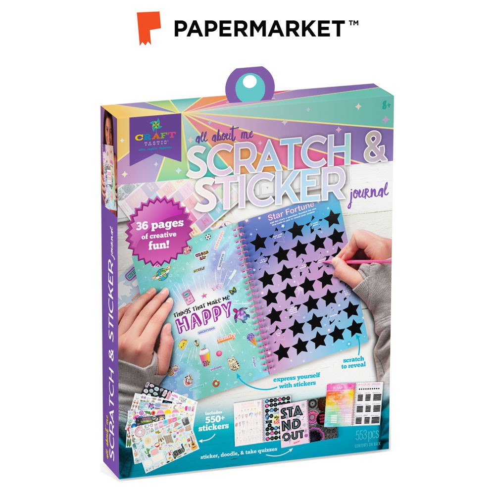 Scratch & Sticker Album Journal For Kids All About Me Teens DIY Craft ...