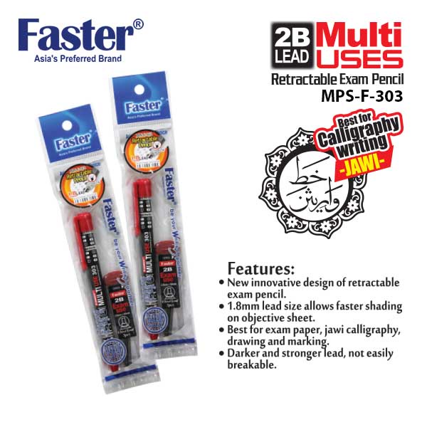 Faster MPS-F-303 Mechanical Pencil Set With Lead For Calligraphy Exam ...