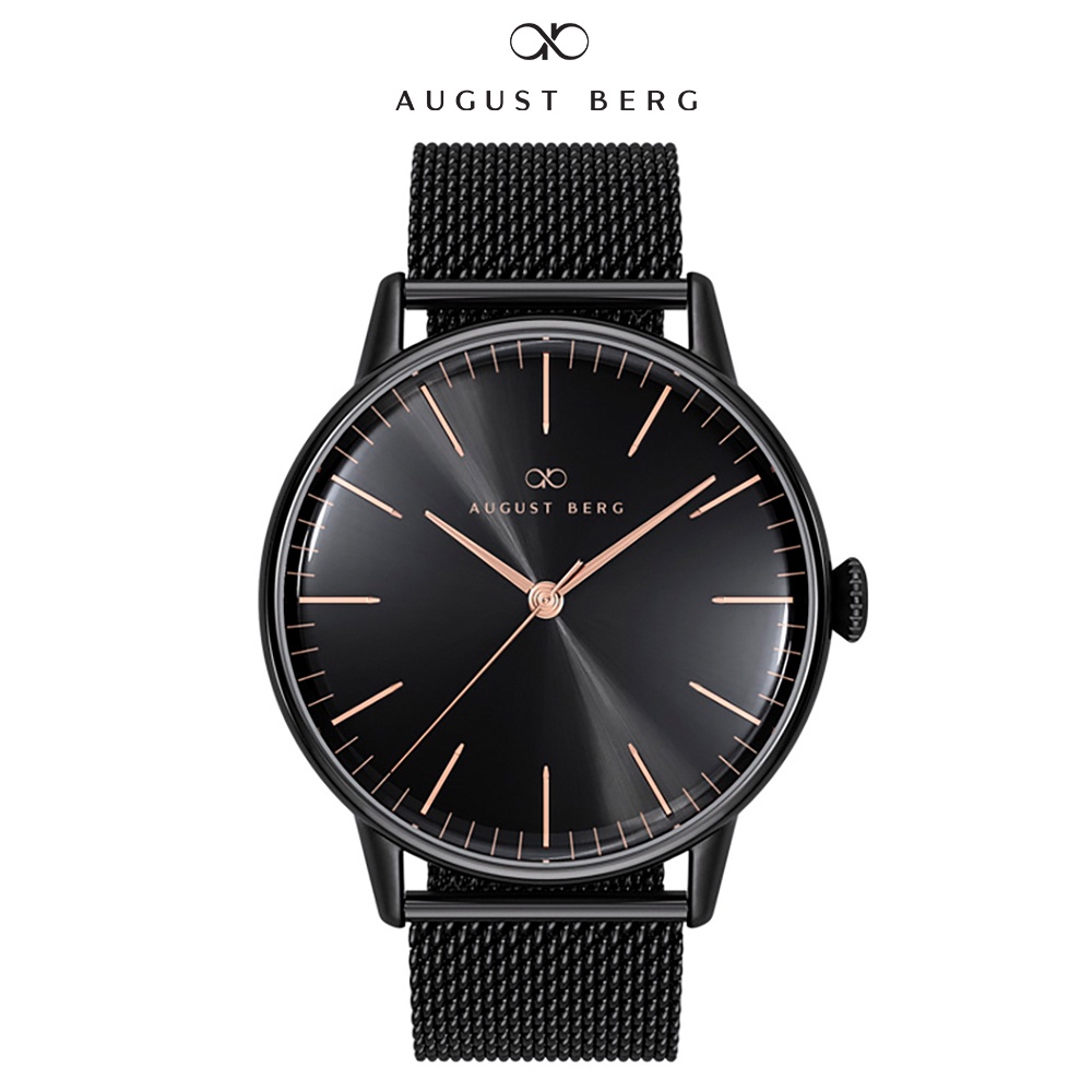 August Berg Serenity Classic Noir Watch with Black Mesh Strap | Shopee ...