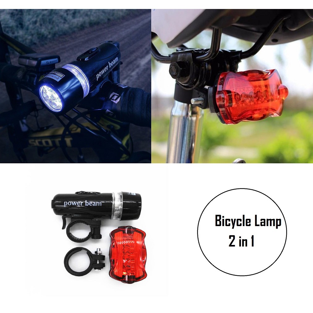 2 in 1 Bicycle Lighting Back Light 5 LED Power Beam LED Lampu Basikal 2 ...