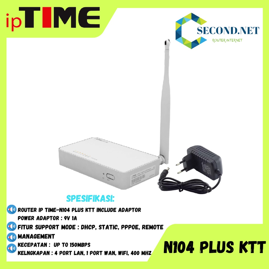 Ip-time N104 WIFI ROUTER PLUS KTT ENGLISH VERSION INCLUDE Adapter | Shopee Malaysia