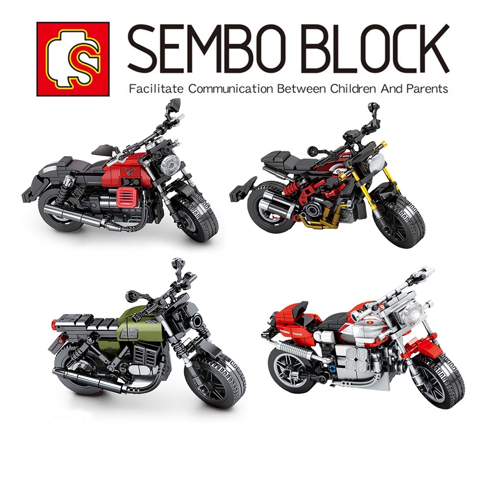 Sembo Block Techinque Motorcycle Bike Vehicle Transport Building Bricks ...