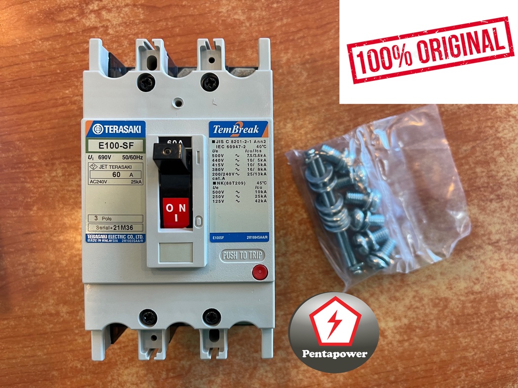 TERASAKI E100SF 60A 3P 10KA MCCB E100SF60A | Shopee Malaysia