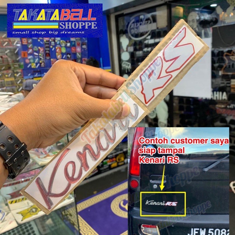 Sticker perodua kenari RS/sticker rs kenari/emblem kenari/emblem ...