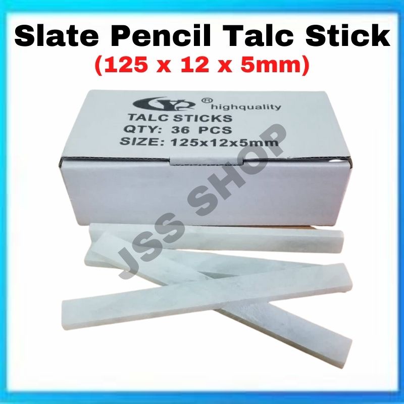 1 Box - Slate Pencil Talc Stick (125 x 12 x 5mm) / Talc Chalk Pen ...