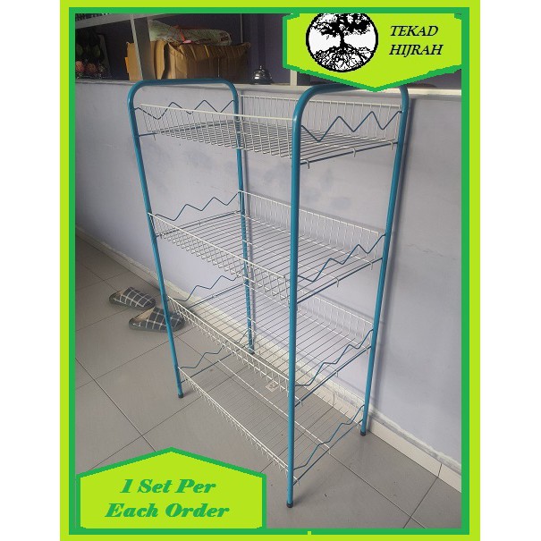 (Readystock) 3V 4 Tiers Plate Rack / Rak Baju / Rak Pinggan, Mangkuk ...