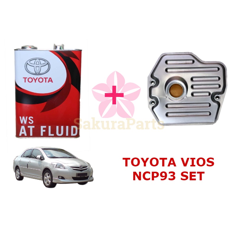 Toyota Type 4 Transmission Fluid (Red) + Auto Gearbox Filter Service set for Toyota Vios NCP42 ...